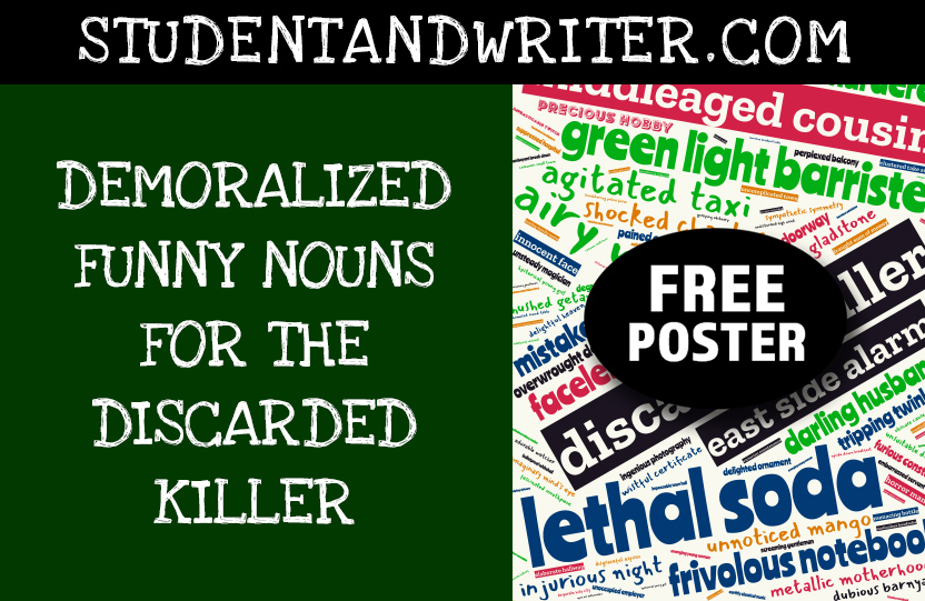 Demoralized Funny Nouns for the Discarded Killer – Free Poster ...