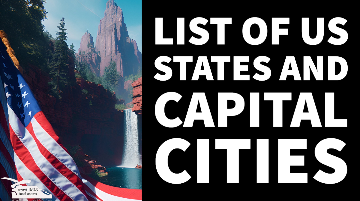 Alphabetical List of US States and Capital Cities – Student, Writers ...