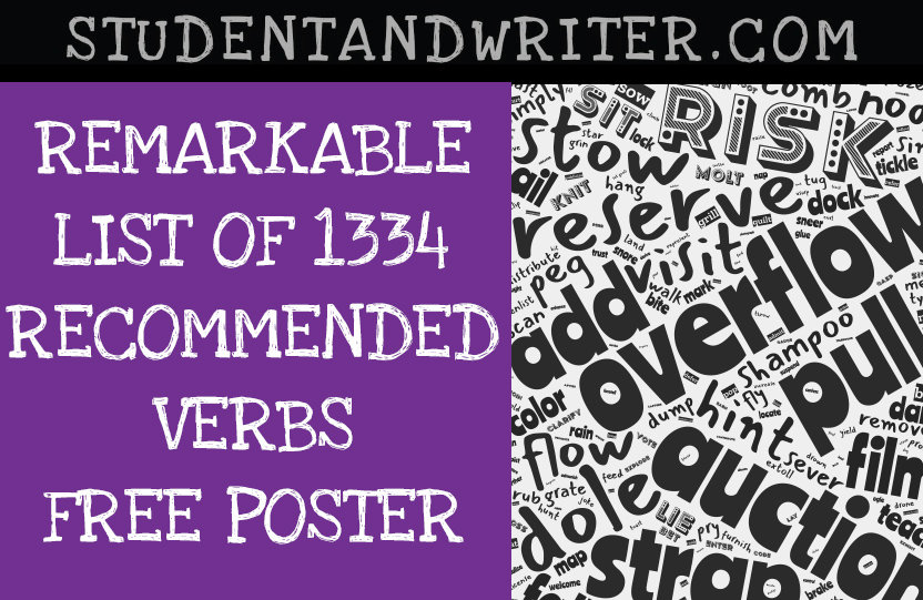 Remarkable list of 1334 recommended verbs – FREE Printable – Student ...