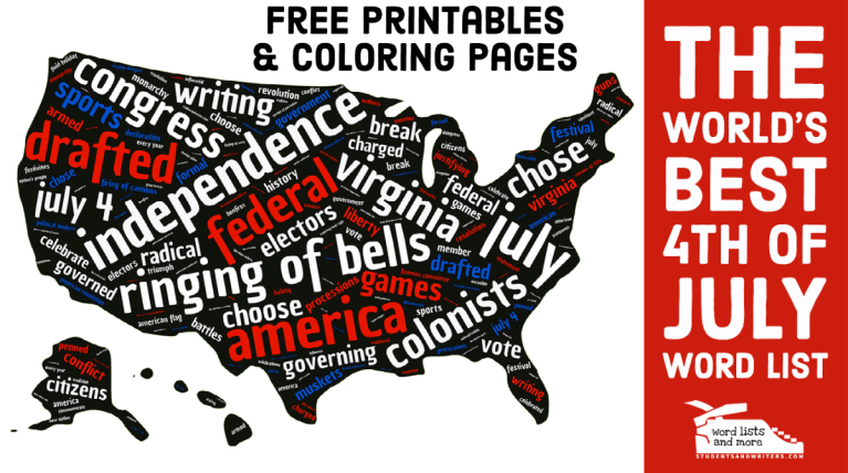 The World’s Best 4th of July Word List with Printable Graphic ...